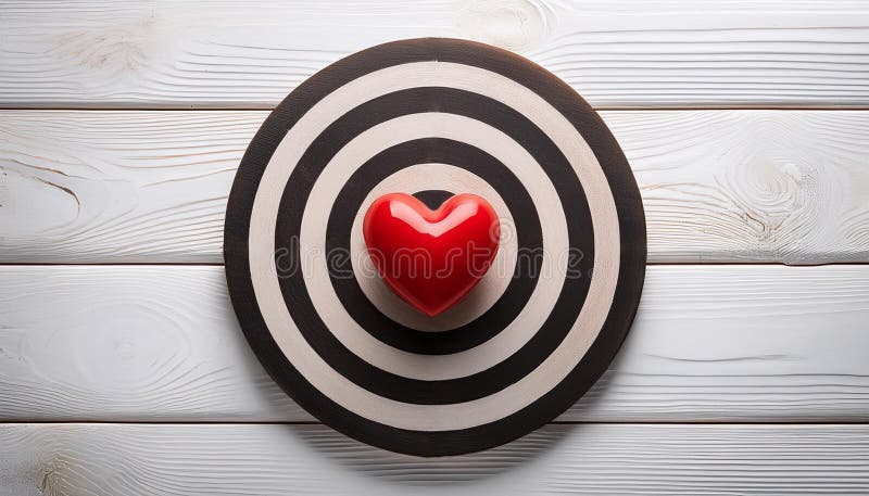 Heart on Target Concept with Bullseye Symbolizing Love and Focus on ...