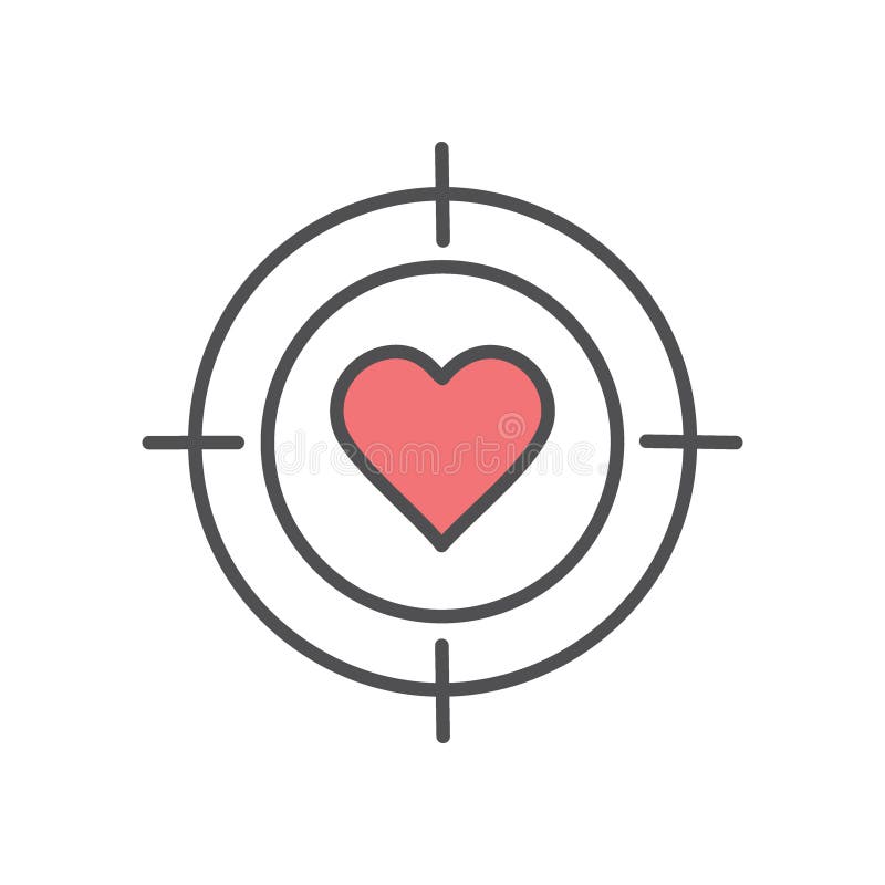 Heart Target Icon. Heart in the Center of a Target, Symbolizing Love ...