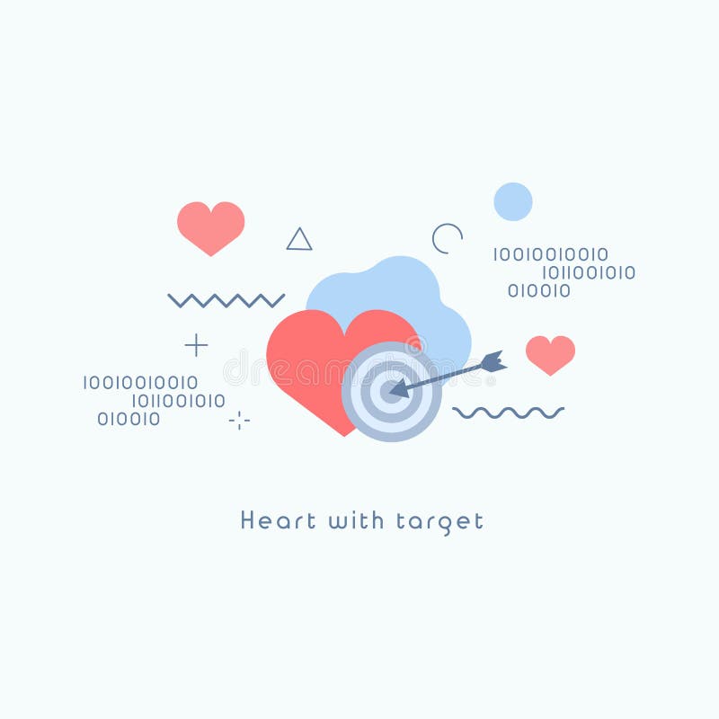 Heart with Target Icon Concepts. Vector Illustration Stock Vector ...