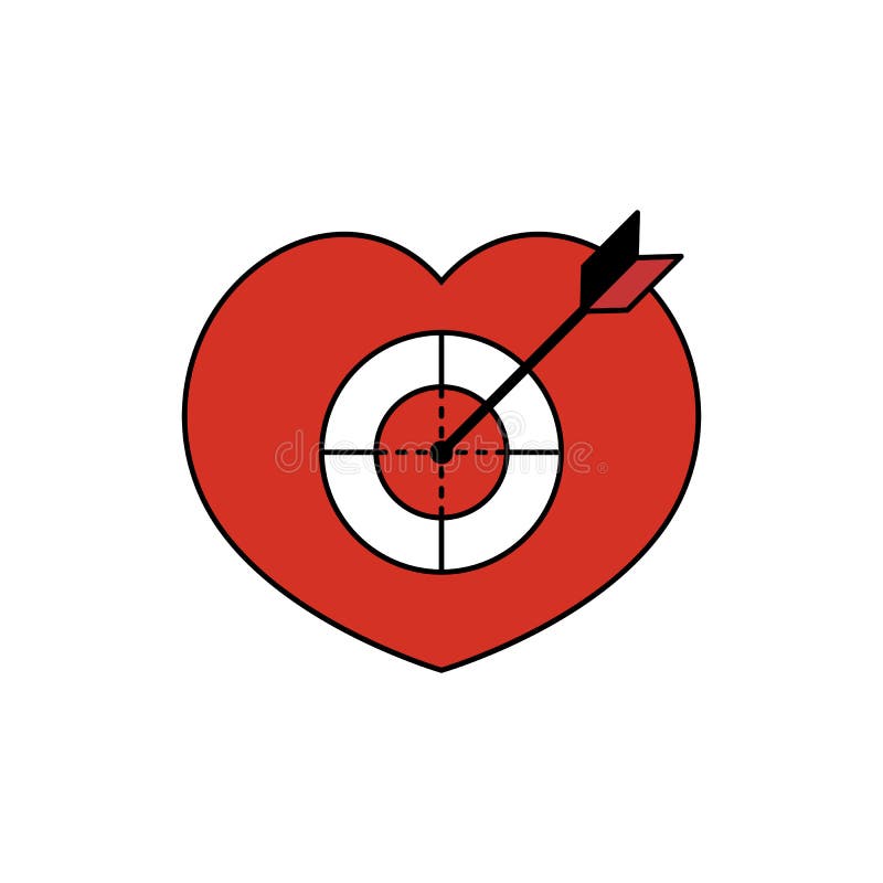Heart Target Pierced by an Arrow. Vector Illustration Stock Vector ...