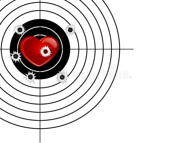 Heart in target stock vector. Illustration of design - 96866074