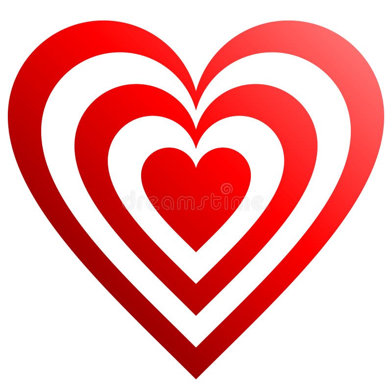 Heart Target Symbol Icon - Red Gradient, Isolated - Vector Stock Vector ...