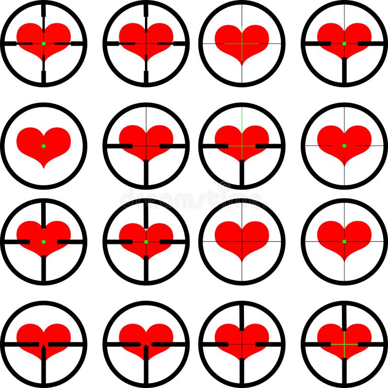 Heart , targeted at heart, stock vector. Illustration of marksmanship ...