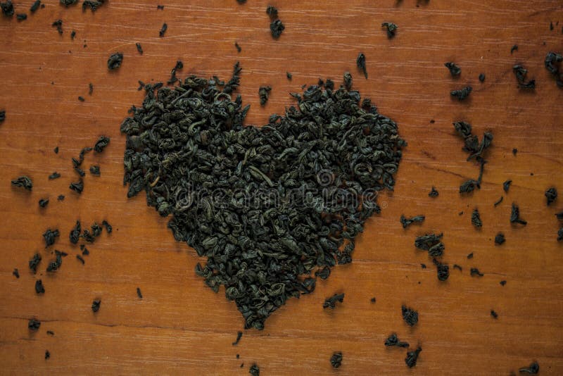 Heart of tea stock image. Image of macro, leaves, love - 81999097