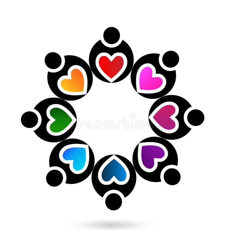 Heart teamwork logo stock vector. Illustration of couple - 35138996