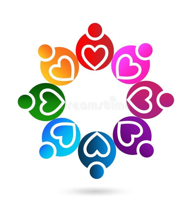 Heart teamwork logo stock vector. Illustration of couple - 35138996