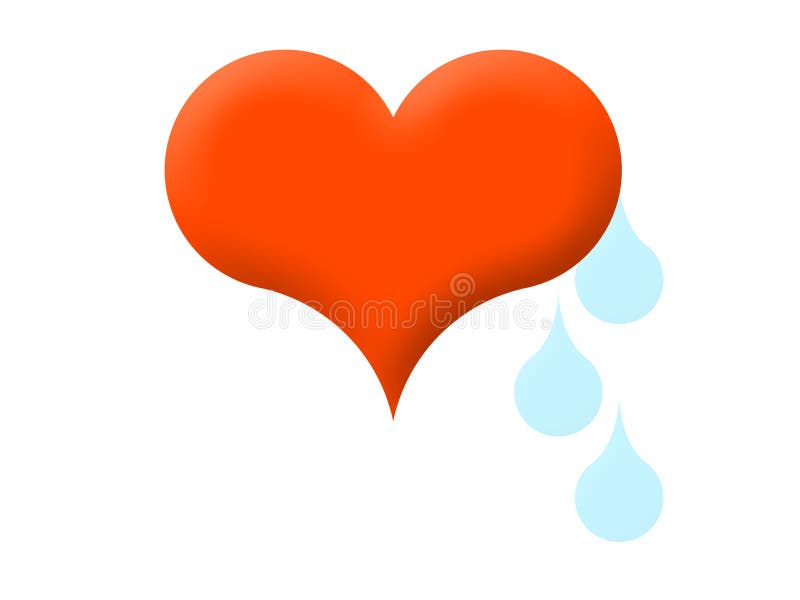 Heart and tears stock illustration. Illustration of blue - 4798280