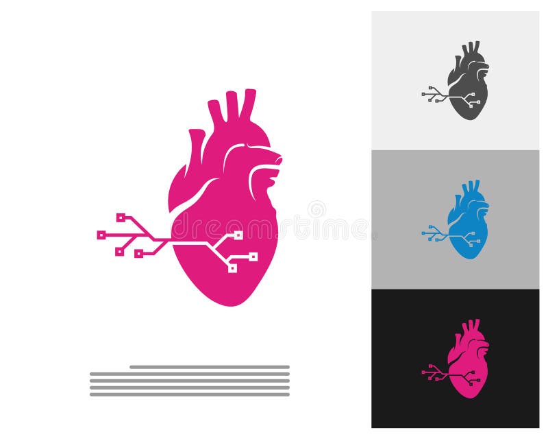 Heart Tech Logo Vector Template, Creative Human Heart Logo Design ...