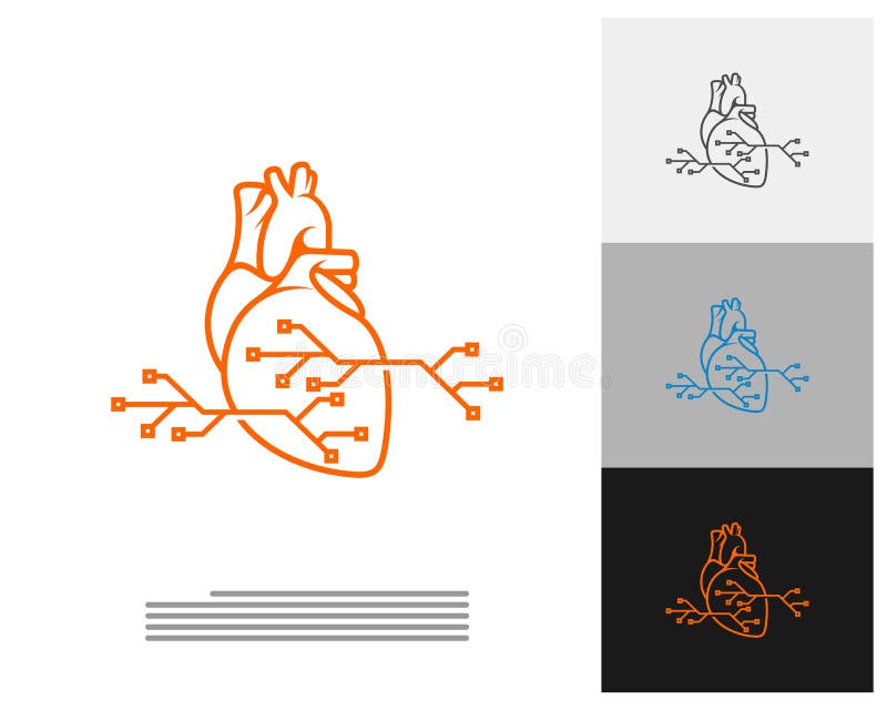 Heart Tech Logo Vector Template, Creative Human Heart Logo Design ...