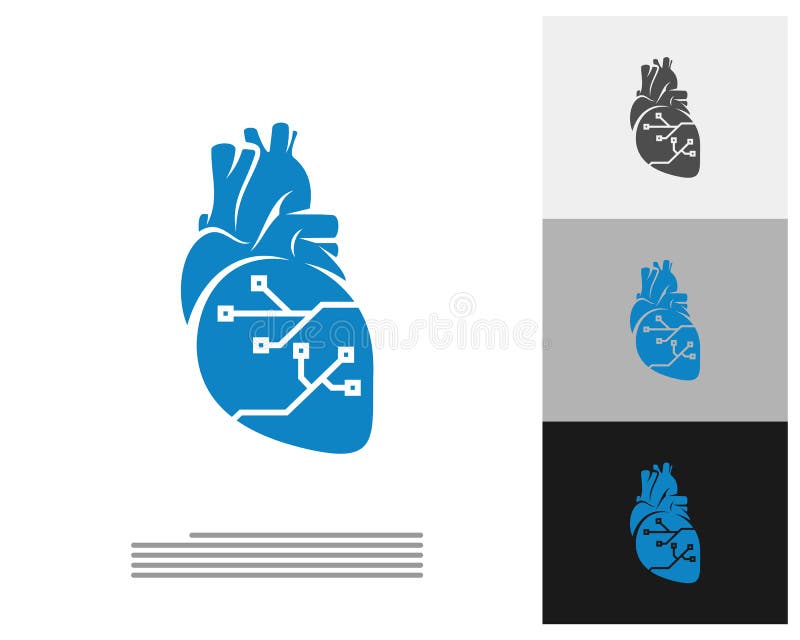 Heart Tech Logo Vector Template, Creative Human Heart Logo Design ...