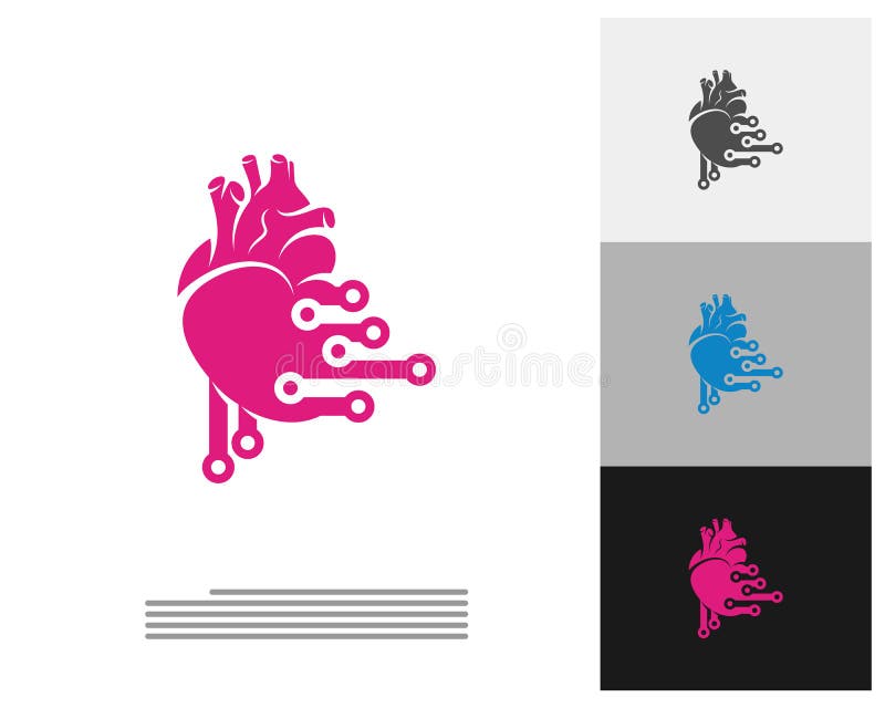Heart Tech Logo Vector Template, Creative Human Heart Logo Design ...