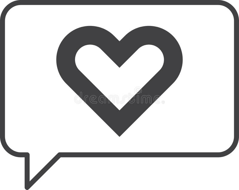 Heart on Text Box Illustration in Minimal Style Stock Vector ...
