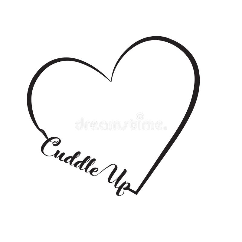 Heart with text Cuddle Up stock vector. Illustration of oxter - 265883461
