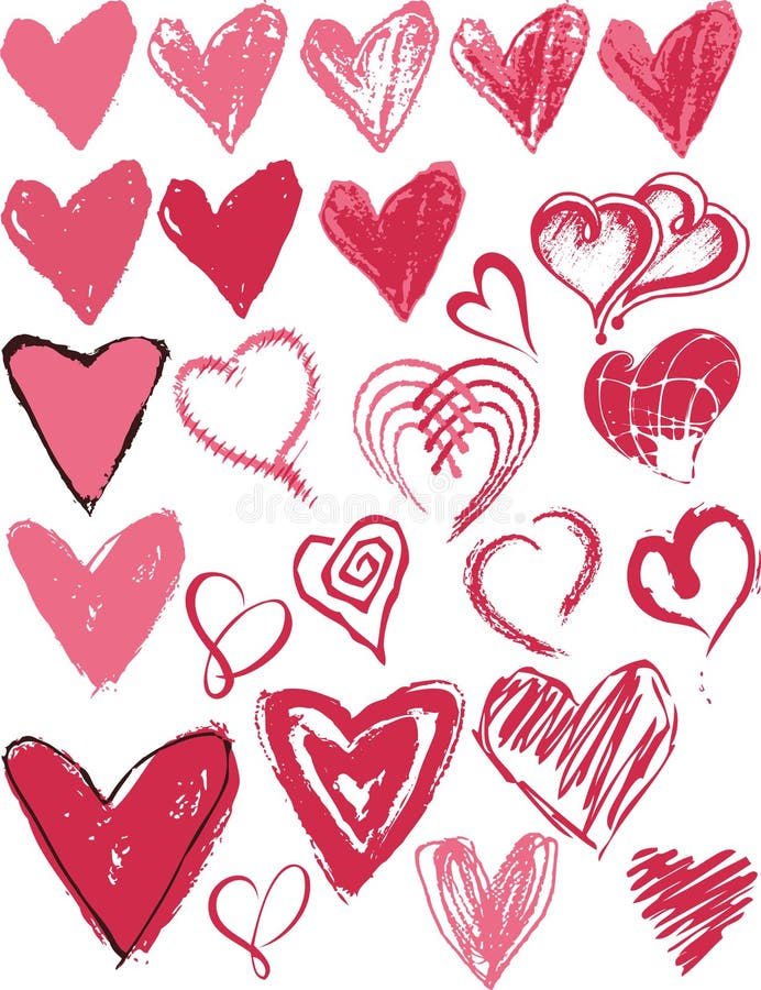 Heart scribbles, vector stock vector. Illustration of clip - 12720109