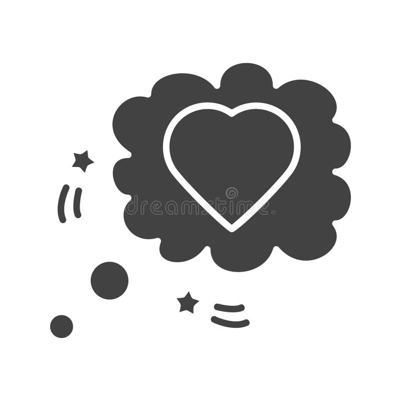 Heart Thinking Bubble Icon Image. Stock Vector - Illustration of ...