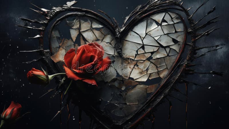 Heart with Thorns, Broken Love Stock Photo - Image of abstract, graphic ...