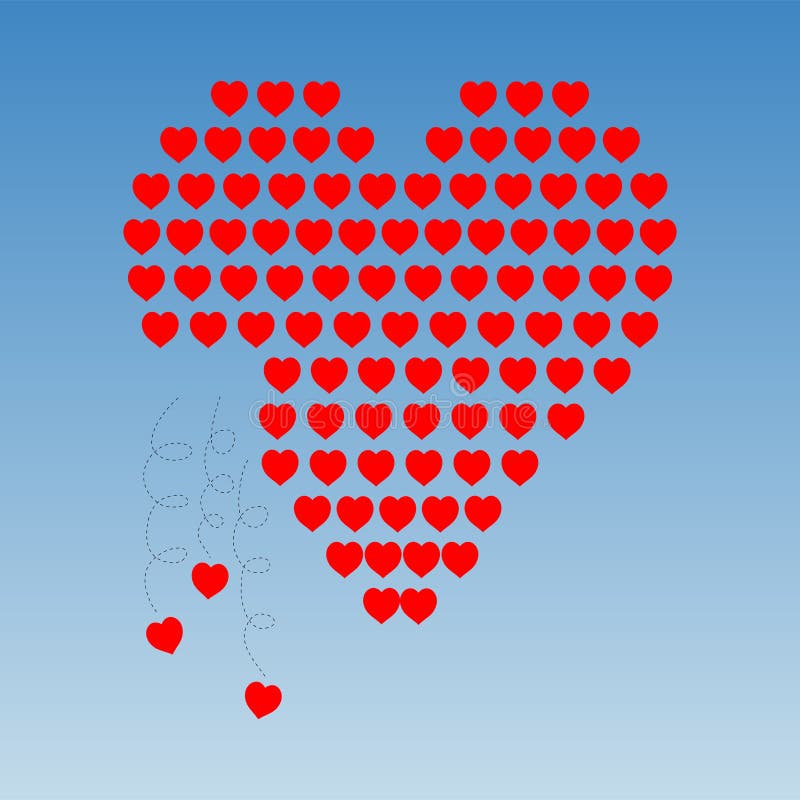 Love Heart Made of Little Hearts Stock Vector - Illustration of doodle ...