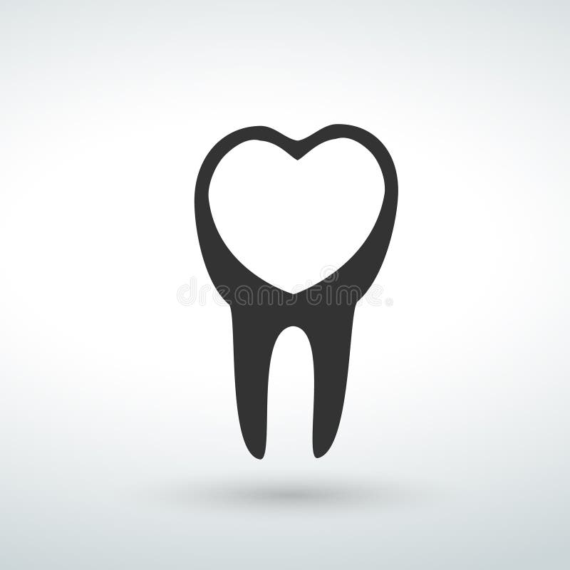 Heart Tooth Icon Vector Icon on a White Background Stock Illustration ...