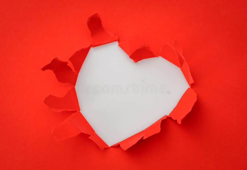 Heart Torn Paper with Space for Text . Stock Photo - Image of hearts ...