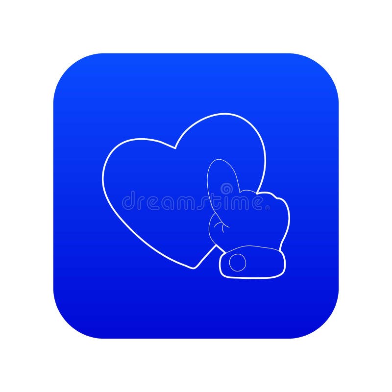 Heart Touch Icon Blue Vector Stock Vector - Illustration of object ...