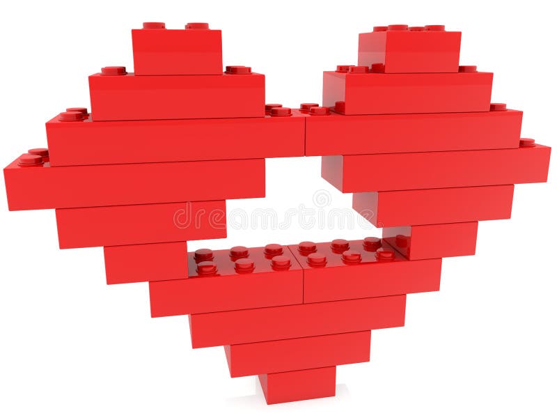 Heart of Toy Bricks with an Empty Middle Stock Illustration ...