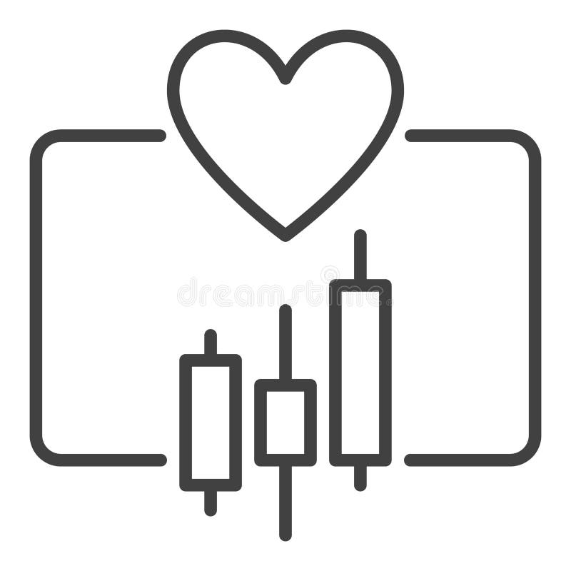 Heart and Trading Graph Vector Trading Outline Icon or Symbol Stock ...