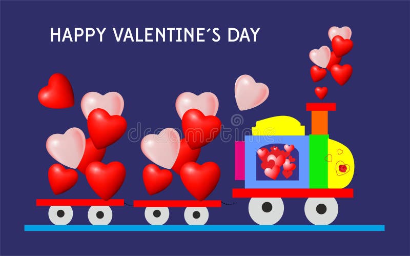 Heart train, stock illustration. Illustration of valentine - 265432237