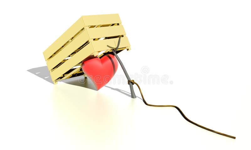 Heart in a trap stock illustration. Illustration of white - 55254057