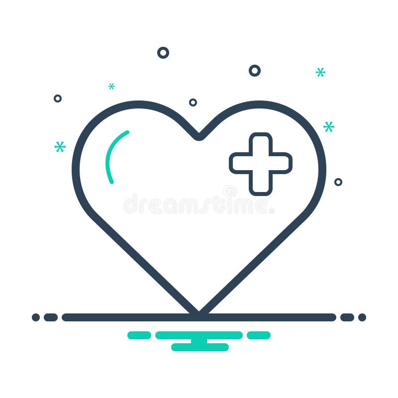 Black Mix Icon for Heart Treatment, Healthcare and Heart Stock ...