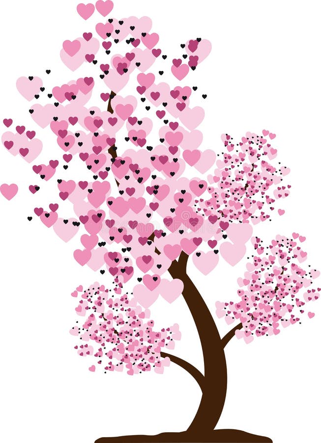 Colorful Hearts Tree stock vector. Illustration of white - 22456689