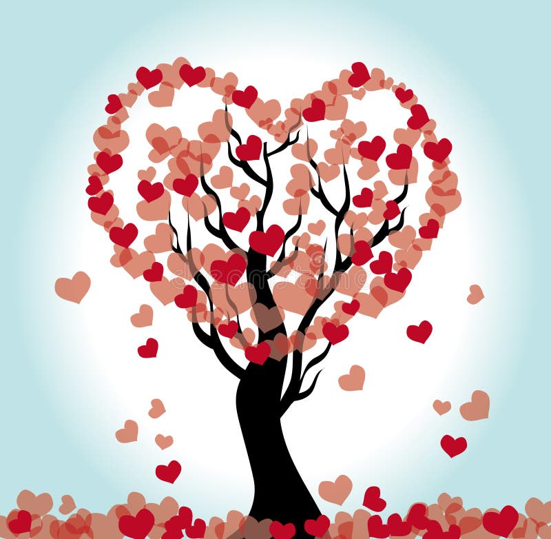 Colorful Hearts Tree stock vector. Illustration of white - 22456689