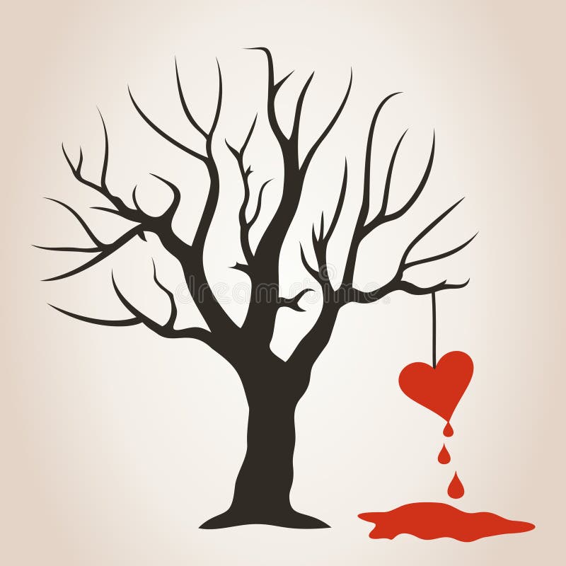 Heart on a tree stock vector. Illustration of wild, love - 50548042