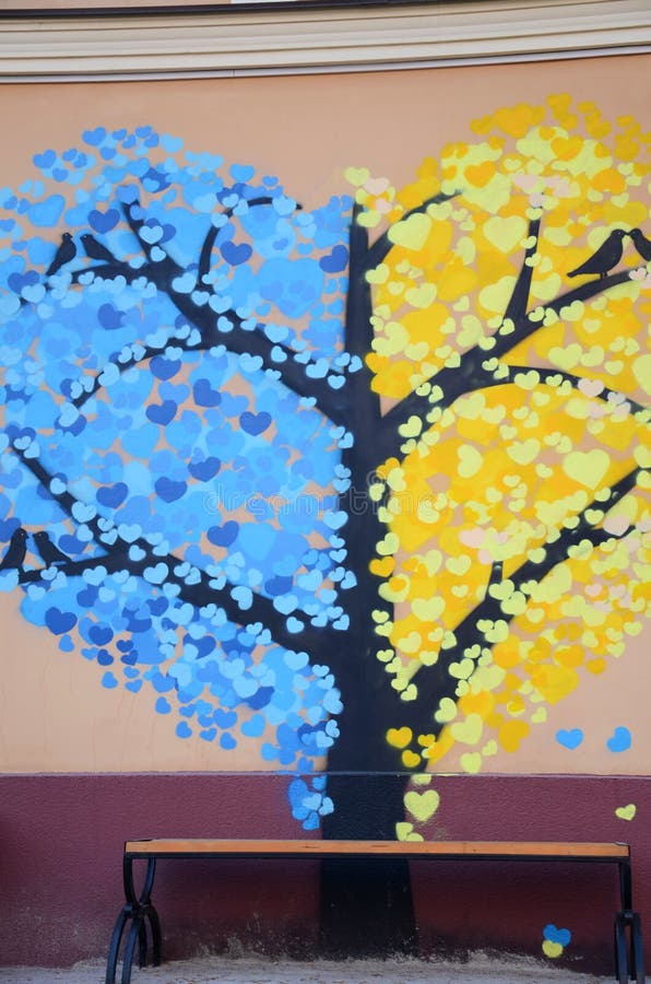 Heart tree stock image. Image of painted, pattern, surface - 52664733