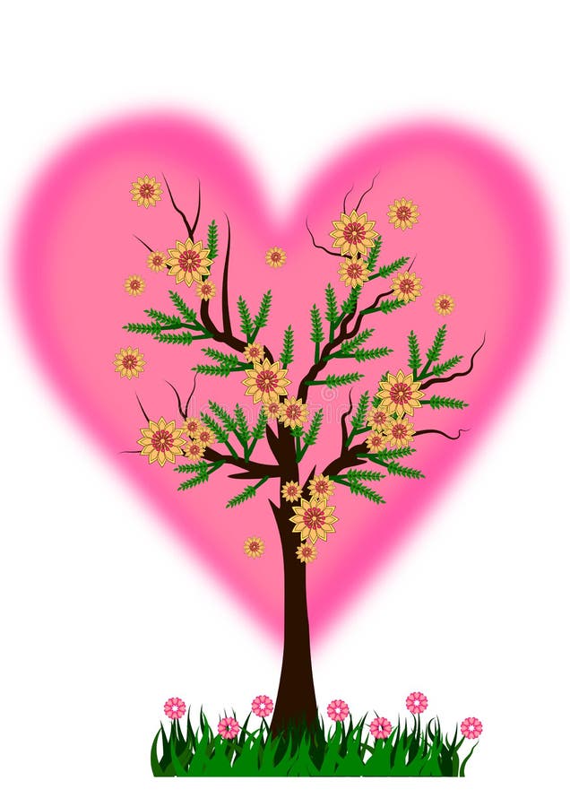 Heart Tree stock illustration. Illustration of vector - 45298212