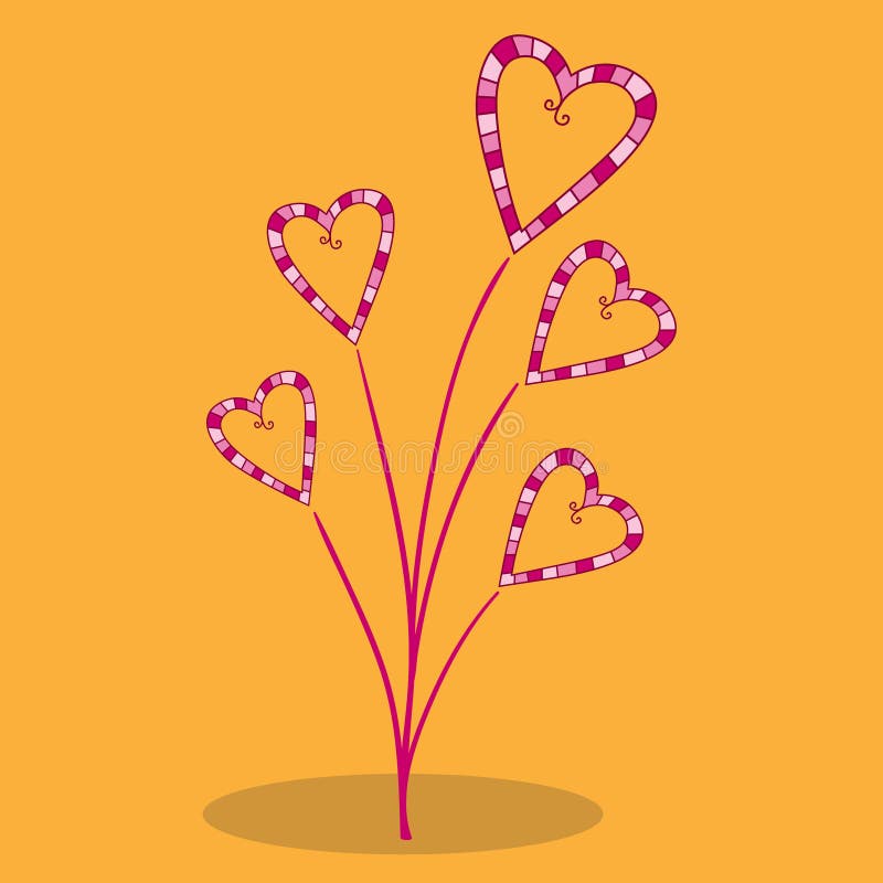 Heart tree heart hollow 04 stock vector. Illustration of heart - 197985159