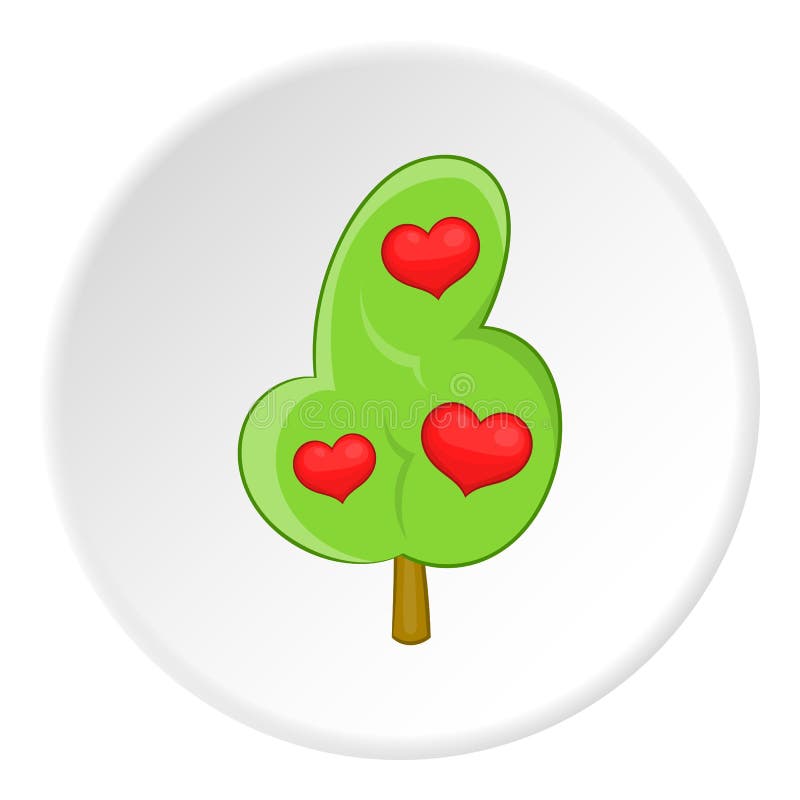 Heart Tree Icon, Flat Style Stock Illustration - Illustration of spring ...