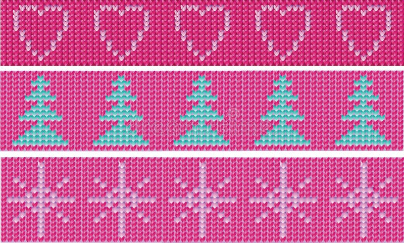 Heart, Tree, Snowflake. Set Stock Vector - Illustration of cozy, knit ...