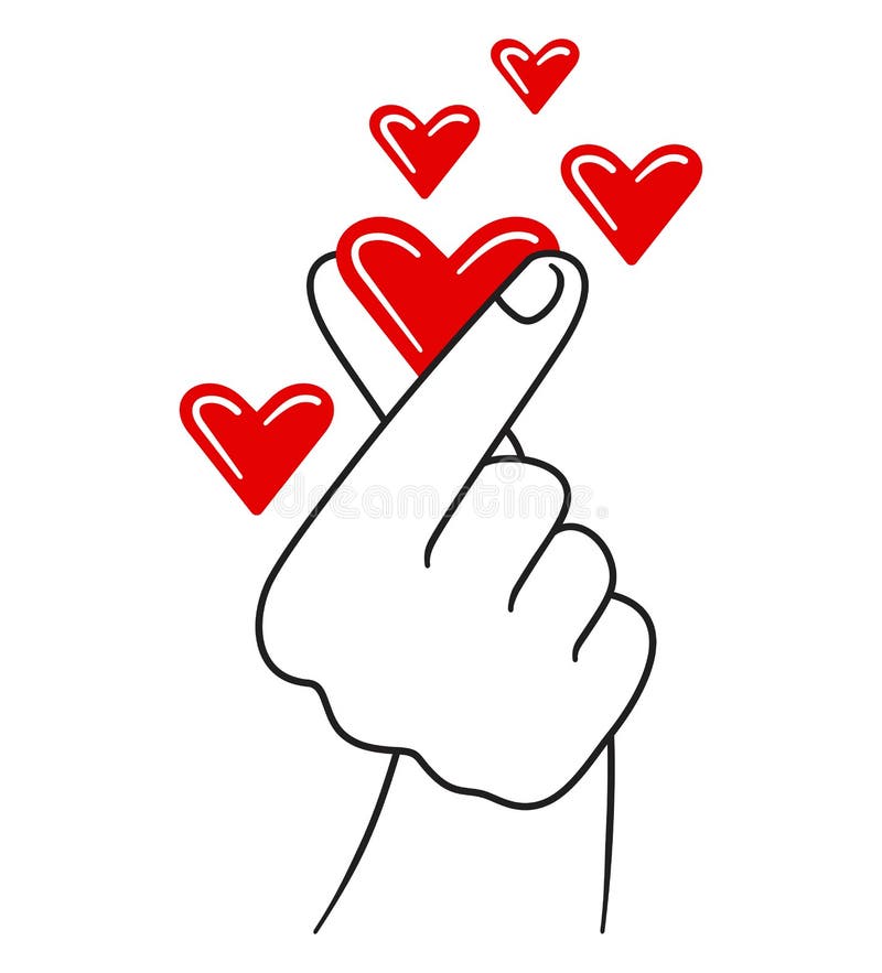 Heart Trendy Gesture Made from Two Fingers Stock Vector - Illustration ...
