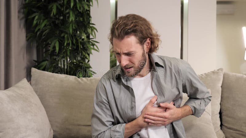 Trouble Breathing, Chest Pain. Close Up Woman Hands on Chest Stock ...