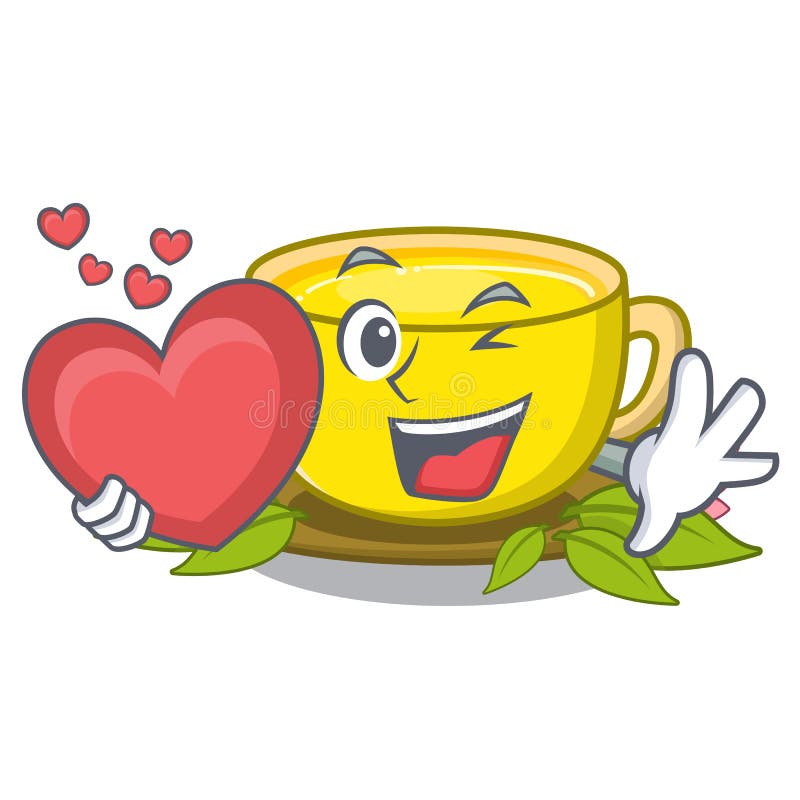 With Heart Turmeric Tea in the Cartoon Shape Stock Vector ...