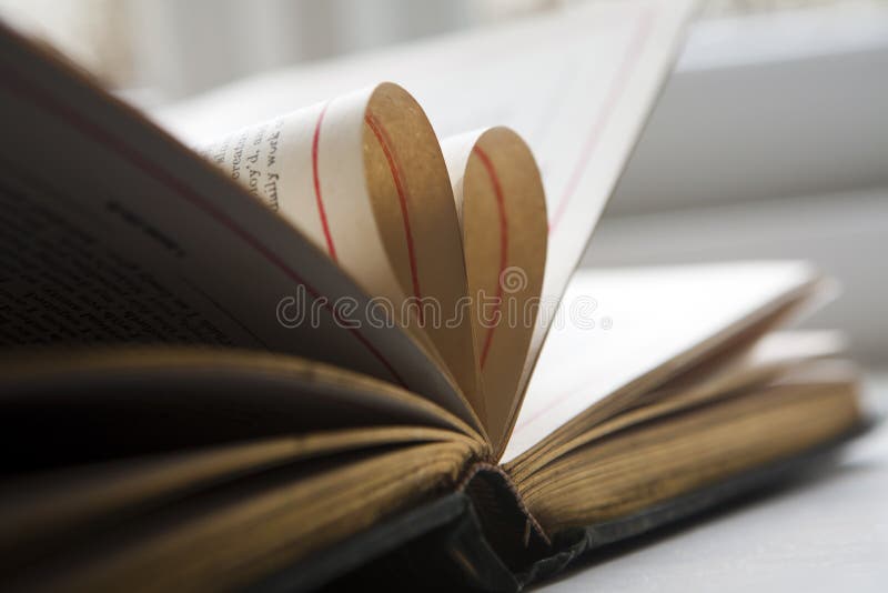 Heart from book pages stock image. Image of love, loving - 1306277