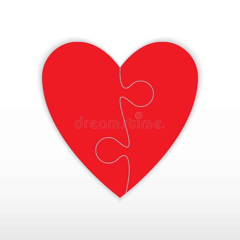 Heart of Two Pieces of a Puzzle. Two Red Piece Puzzle Heart Stock ... Heart of Two Pieces of a Puzzle. Two Red Piece Puzzle Heart Stock ...