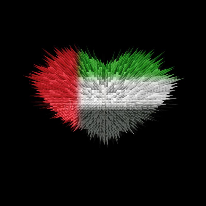The Heart of UAE Flag. stock illustration. Illustration of green - 99668211