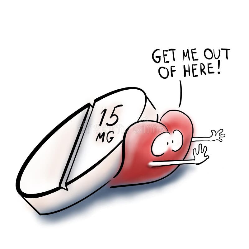 Heart Under Pills. Heart Calls for Help Stock Illustration ...