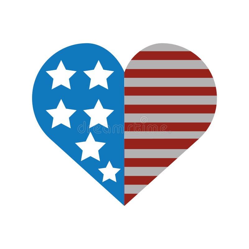 Heart with usa flag icon stock vector. Illustration of banner - 79022425