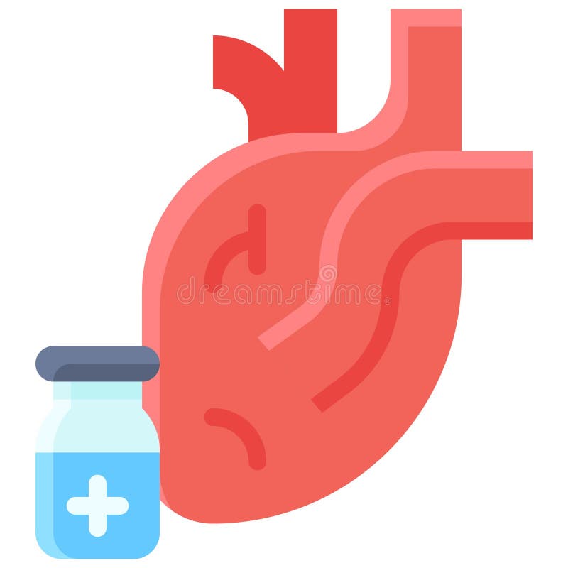 Heart and Vaccine Icon, Vaccine Development Related Vector Stock Vector ...