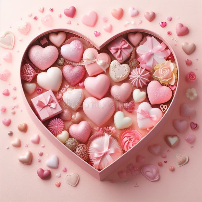 Heart Valentine Light Pink Background Stock Illustration - Illustration ...