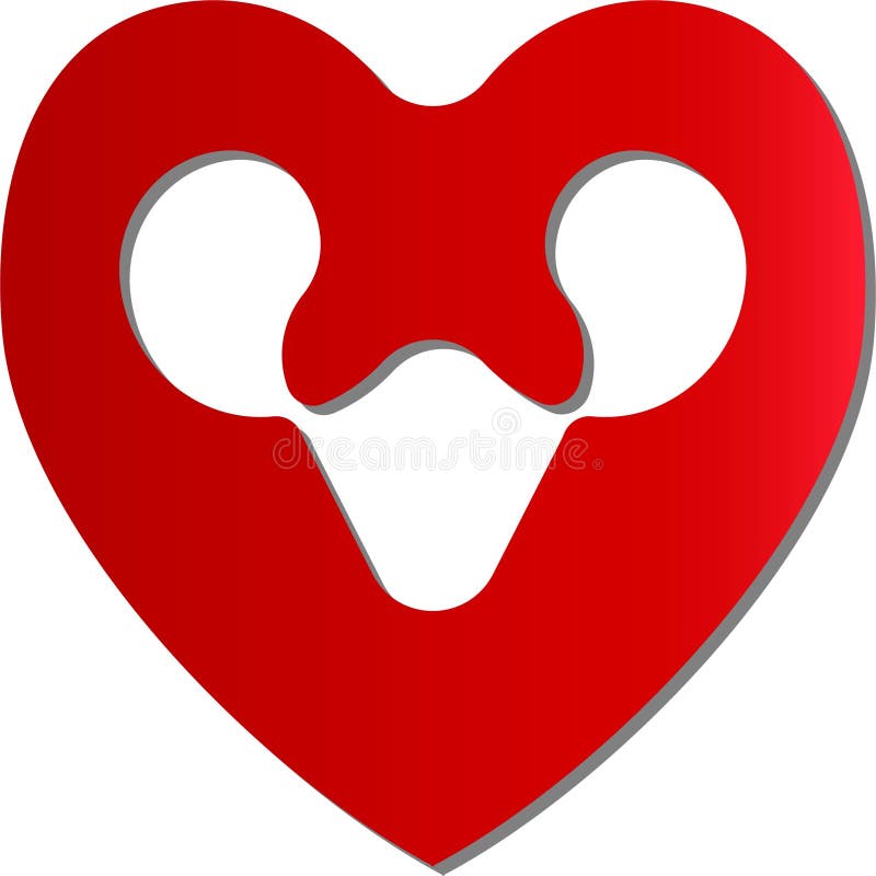 Heart Vector with a Bright Red Color Stock Vector - Illustration of ...