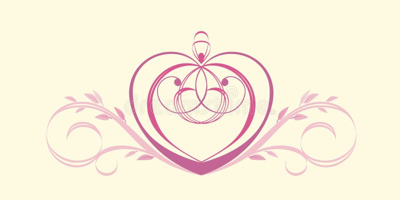 Heart-vignette stock vector. Illustration of scroll, curve - 18263955