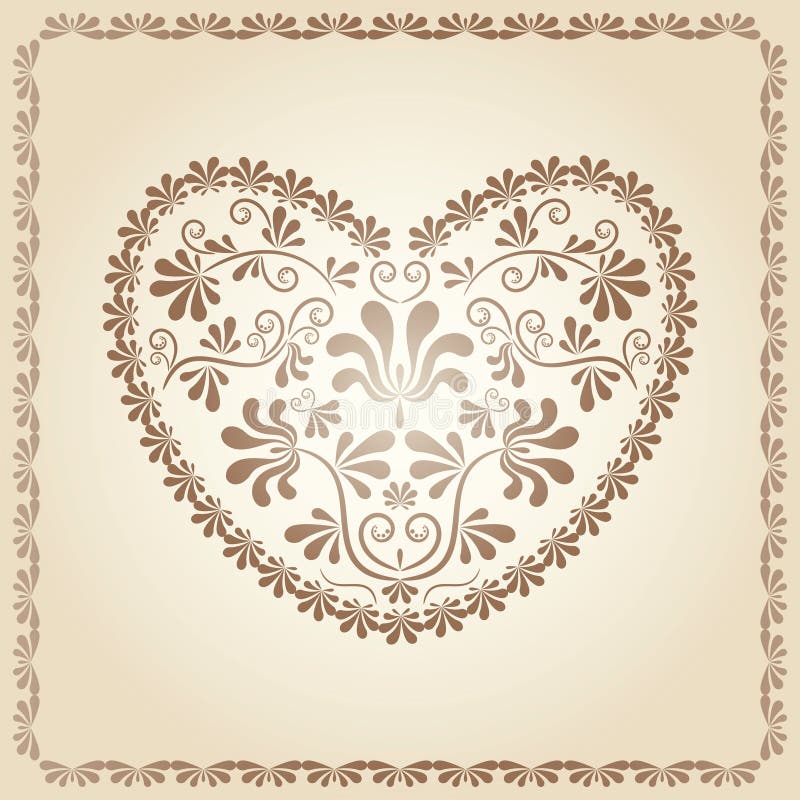Heart. Vintage Design Element Stock Vector - Illustration of border ...